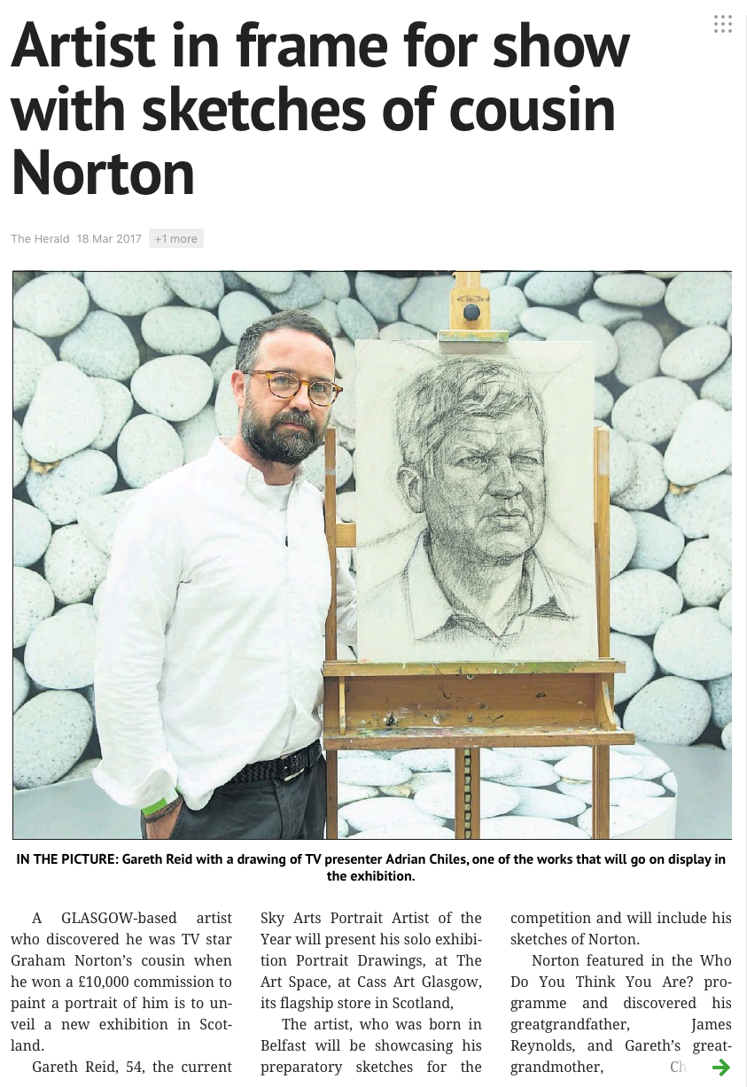 GARETH REID WINS SKY PORTRAIT ARTIST OF THE YEAR 2017 | Gareth Reid